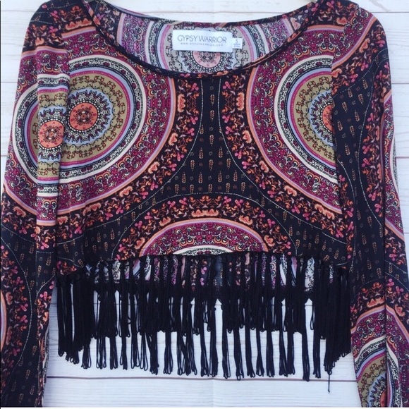 Gypsy Warrior | Tops | Gypsy Warrior Boho Fringe Mandala Crop | Poshmark